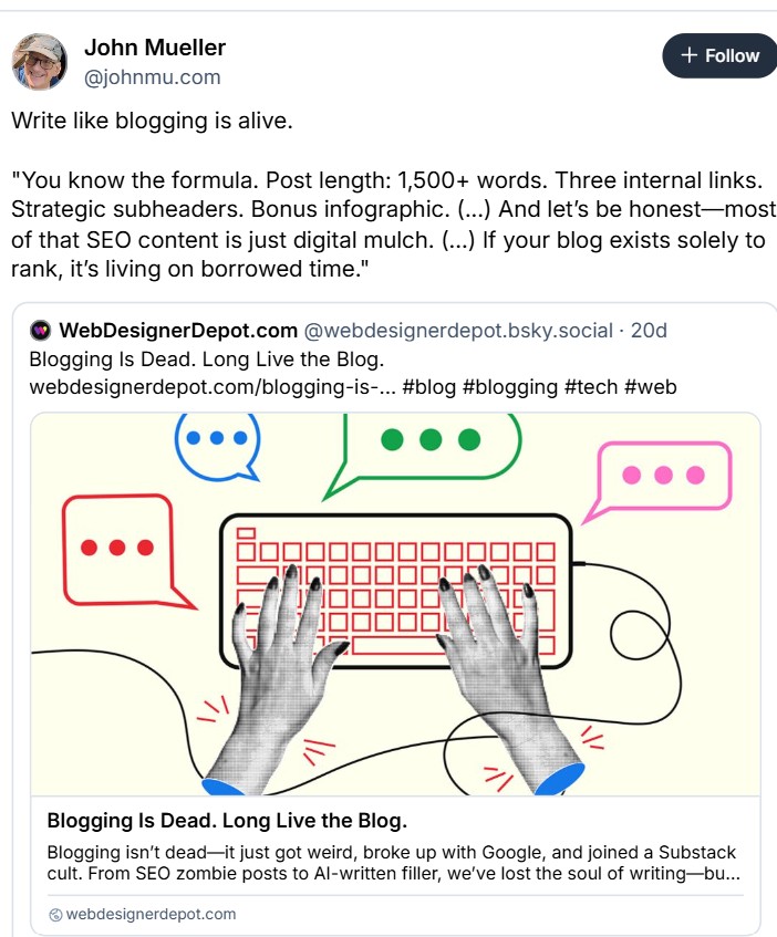 Blogging for SEO Success: Avoid ‘Digital Mulch' Says John Mueller ...